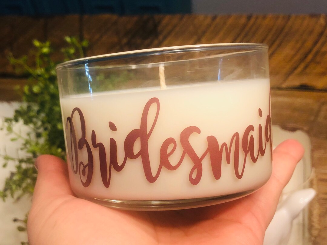 Bridesmaid Vinyl Decal, Sticker for Candles, Tumblers, Gift Boxes ...