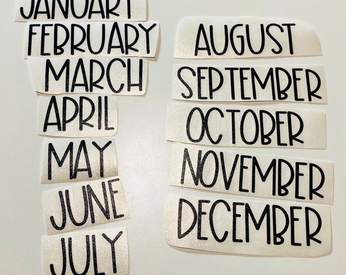 Months of the Year Decals, Calendar White Board Decals, Calendar Decals ...