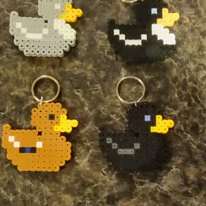 Perler, Duck Key Chain, Deesignsbydawn, Handcrafted, Handmade, Keychain ...