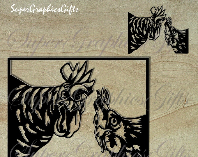 Angry Chicken SVG, Silhouette Dxf, Peeking SVG for Cricut, Farm Life ...