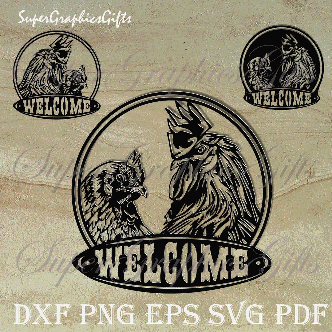 Welcome Sign Svg,farm Svg,chicken Svg,rooster Clipart,farmhouse Svg ...