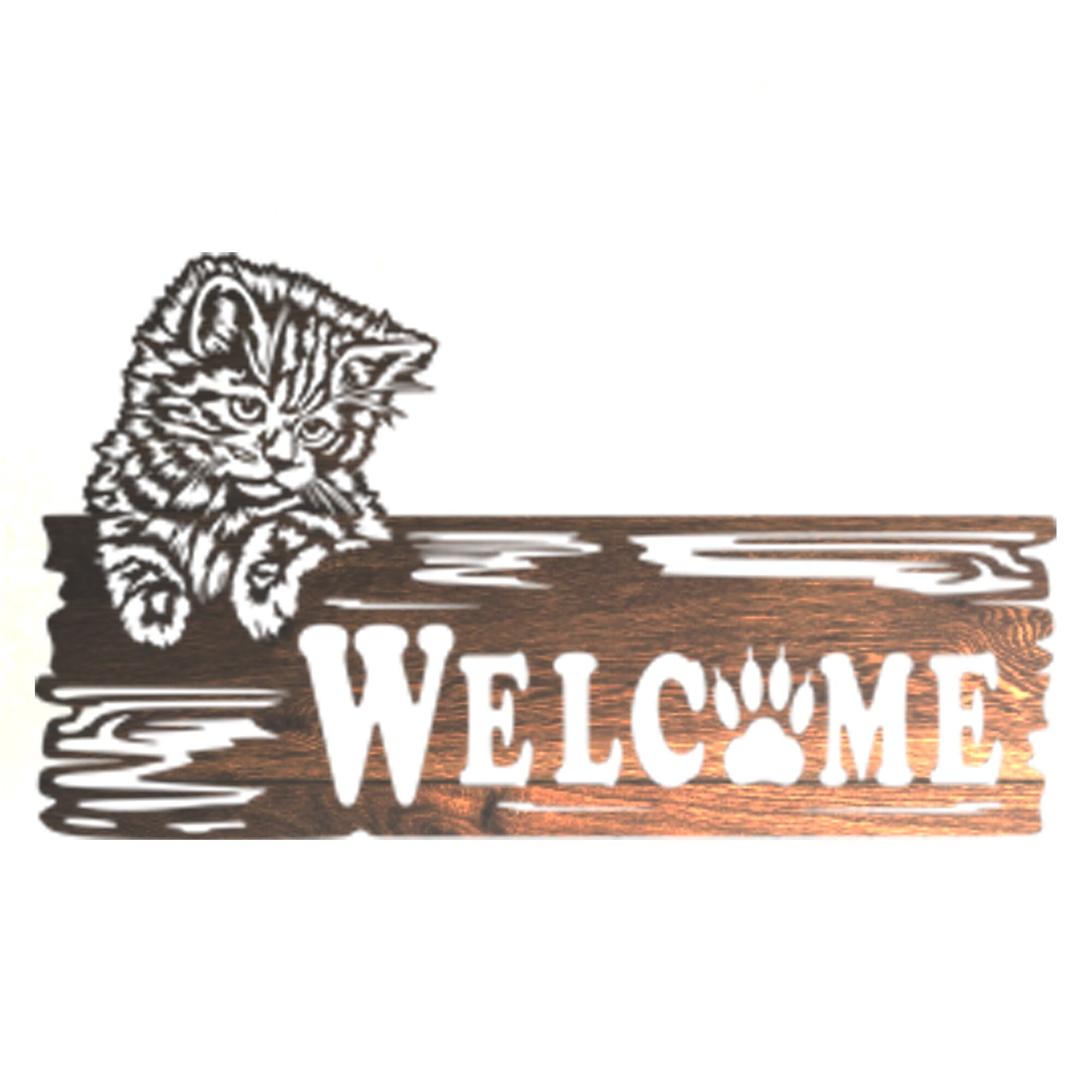 Welcome Sign DXF CNC Cat Svg Kitten Svg Cat Silhouette Cat | Etsy