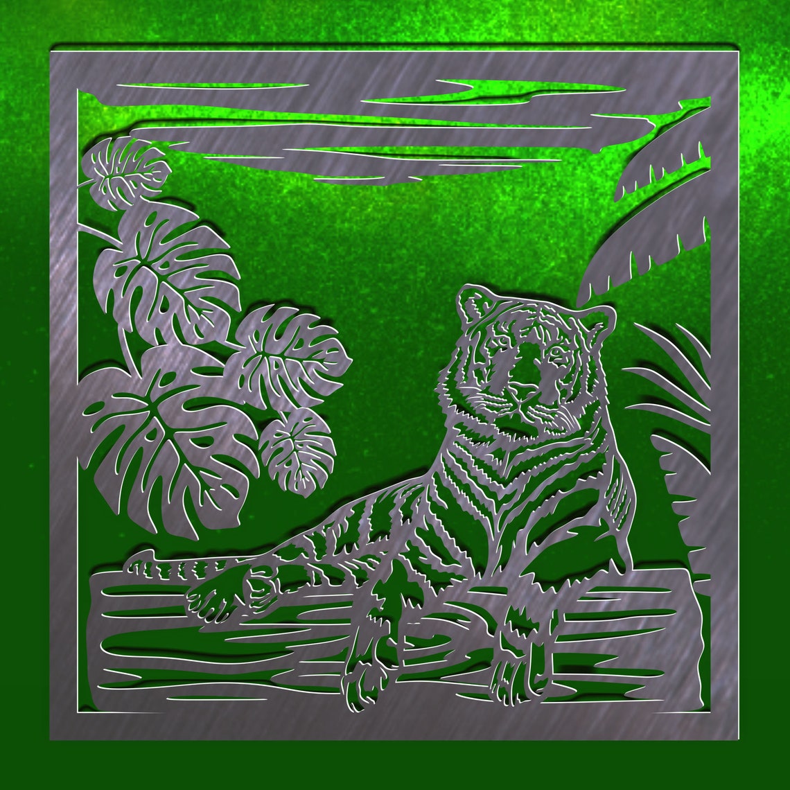 Tiger Svgdxf Files for Lasertiger Dxf Tiger Pngtiger - Etsy