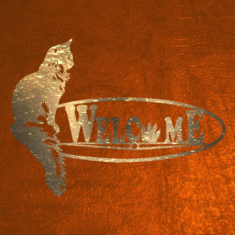 Welcome Sign DXF CNC Cat Svg Kitten Svg Cat Silhouette Cat - Etsy