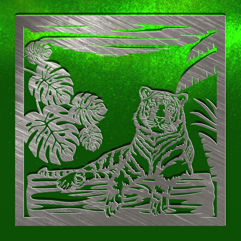 Tiger Svgdxf Files for Lasertiger Dxf Tiger Pngtiger | Etsy