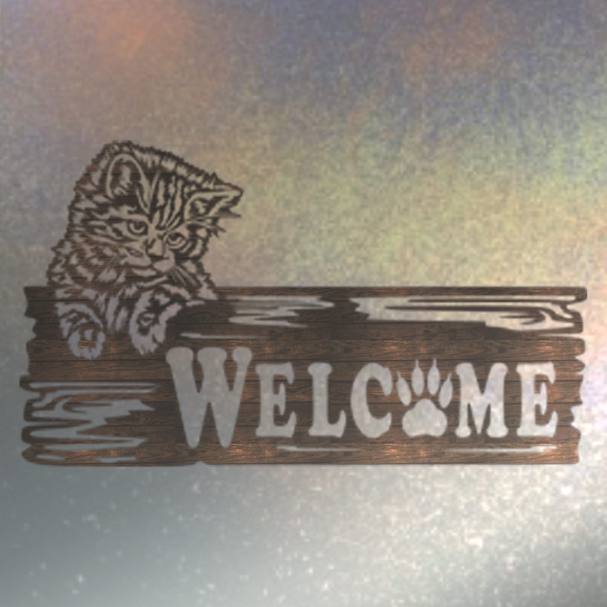 Welcome Sign DXF CNC Cat Svg Kitten Svg Cat Silhouette Cat | Etsy