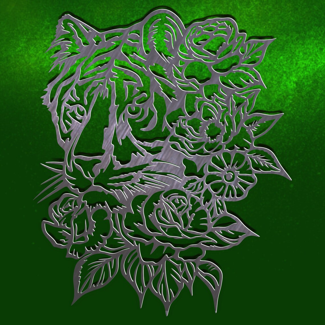 Tiger Svgdxf Files for Lasertiger Dxf Tiger Pngtiger - Etsy