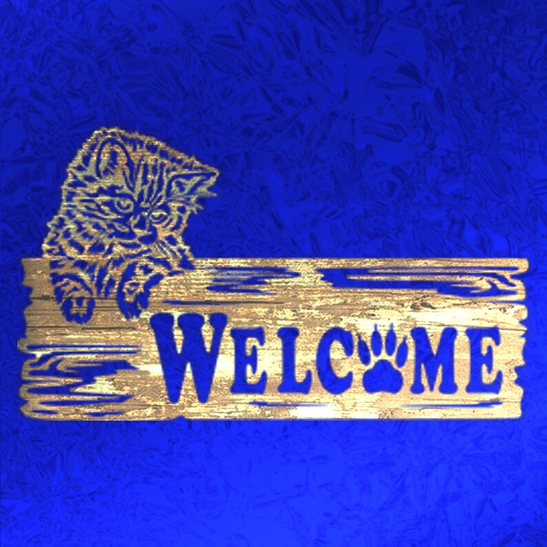 Welcome Sign DXF CNC Cat Svg Kitten Svg Cat Silhouette Cat | Etsy