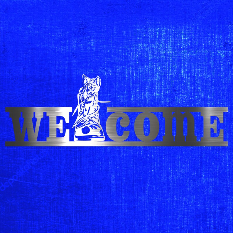 Welcome Sign DXF CNC Cat Svg Kitten Svg Cat Silhouette Cat | Etsy