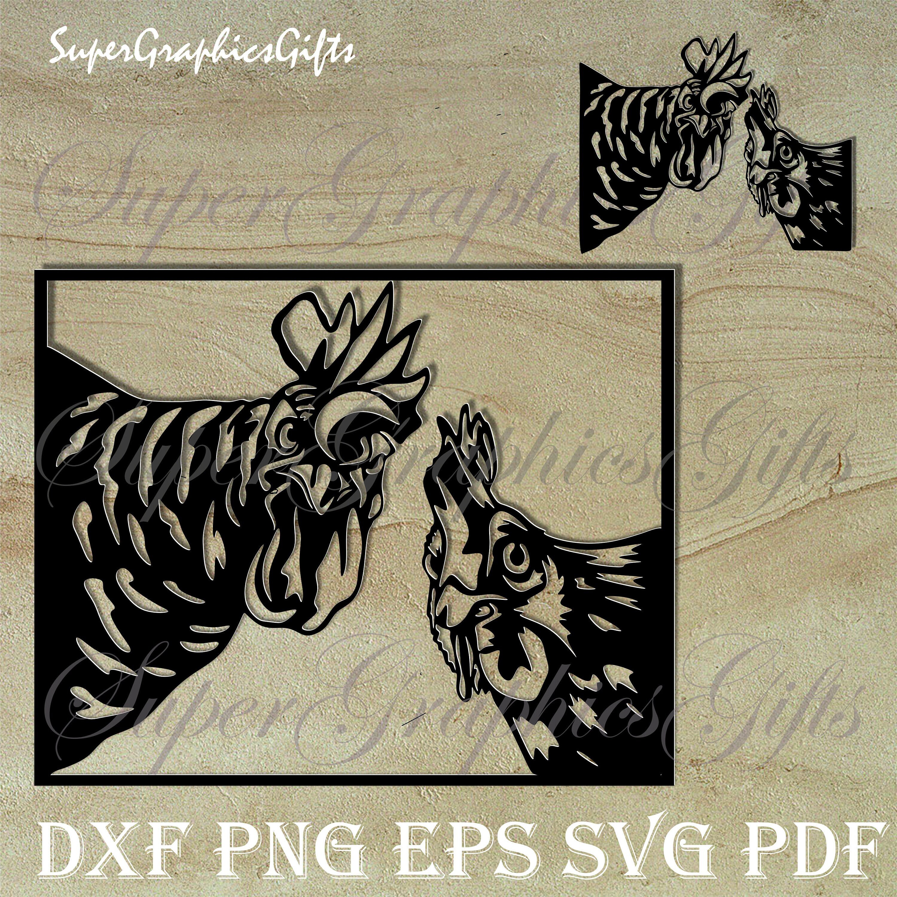 Huhn SVG Hahn Silhouette dxf Peeking SVG für Cricut Farm - Etsy Österreich