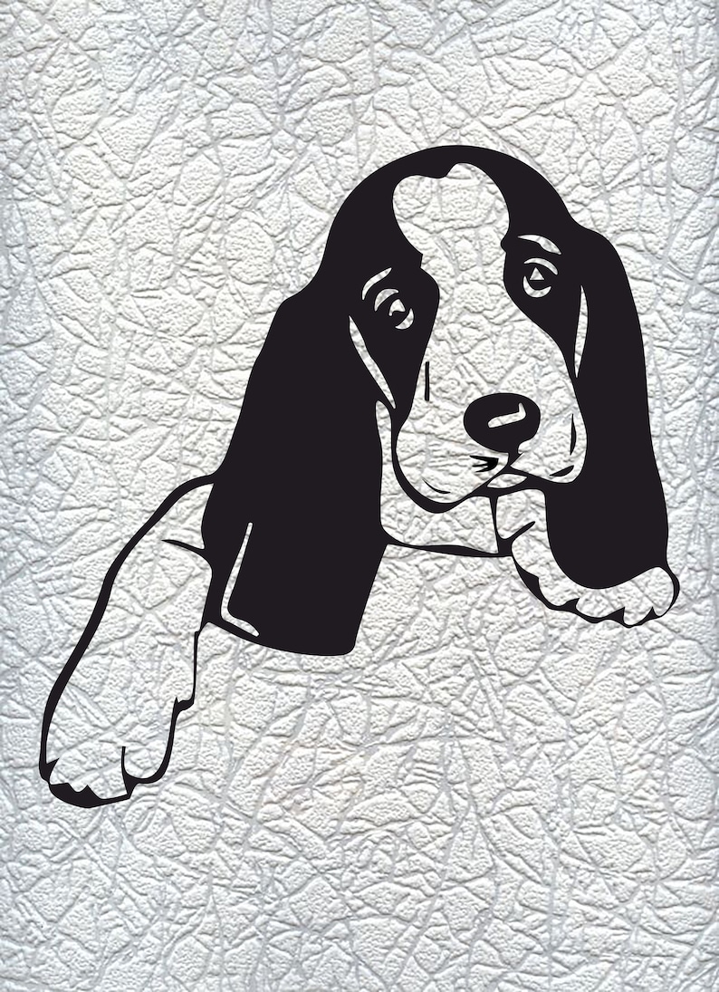 Basset Hound Dxf Dog Dxf Cut File Dog Clipart Dog - Etsy