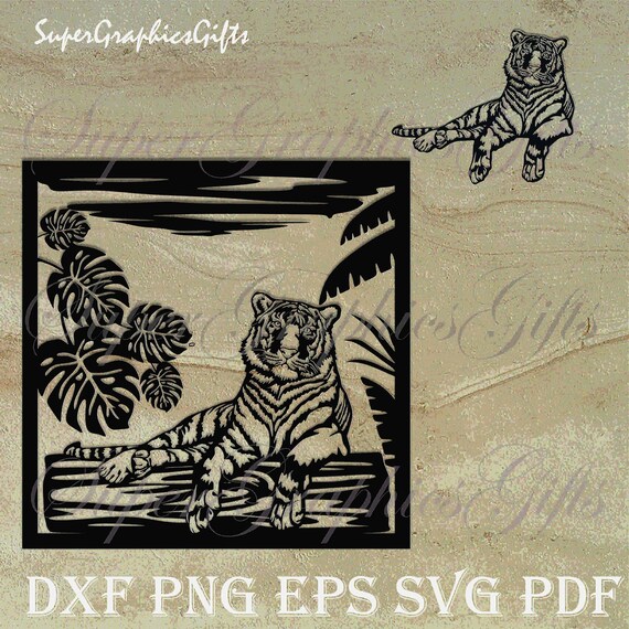 Tiger Svgdxf Files for Lasertiger Dxf Tiger Pngtiger - Etsy