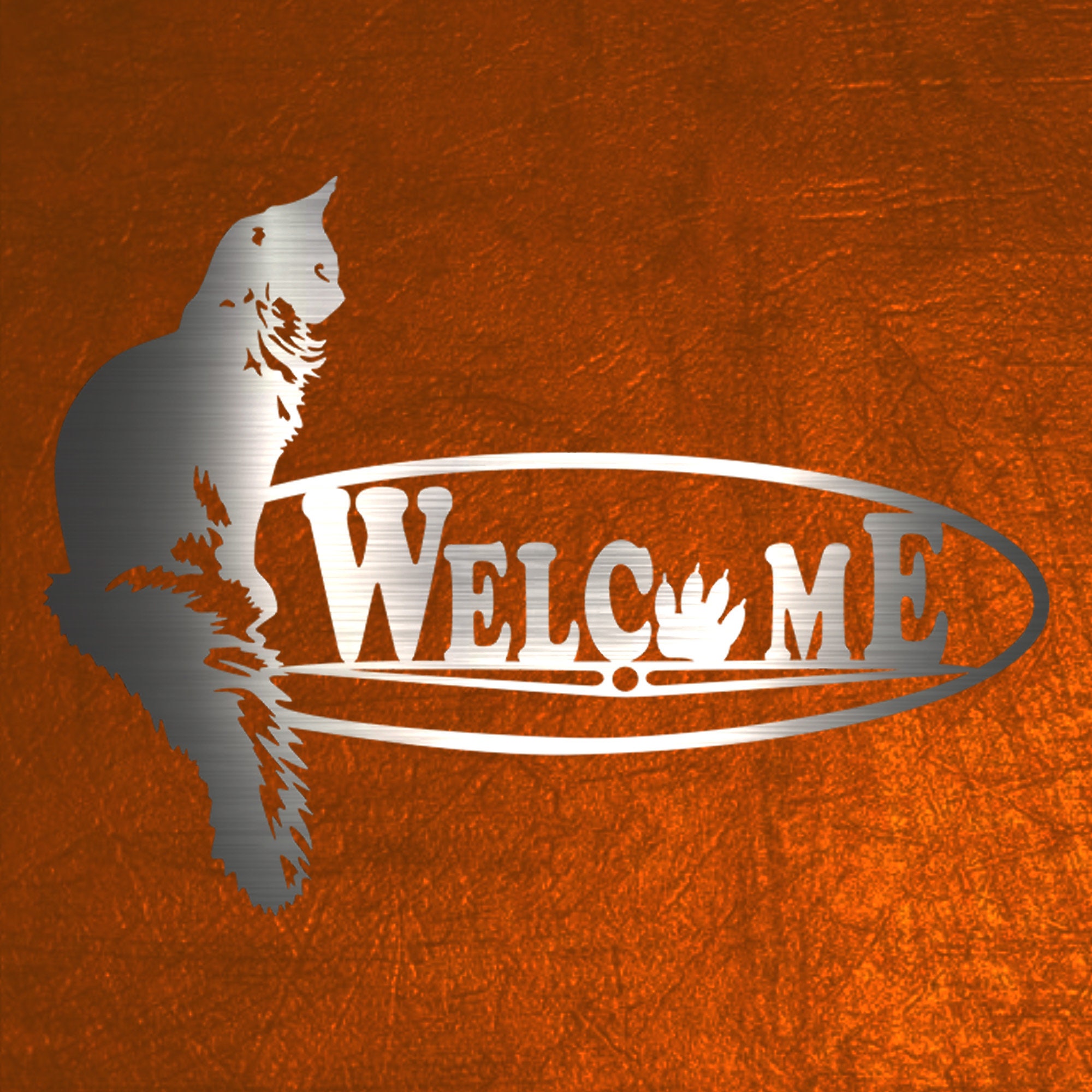 Welcome Sign DXF CNC, Cat Svg Kitten Svg Cat Silhouette Cat Clipart ...