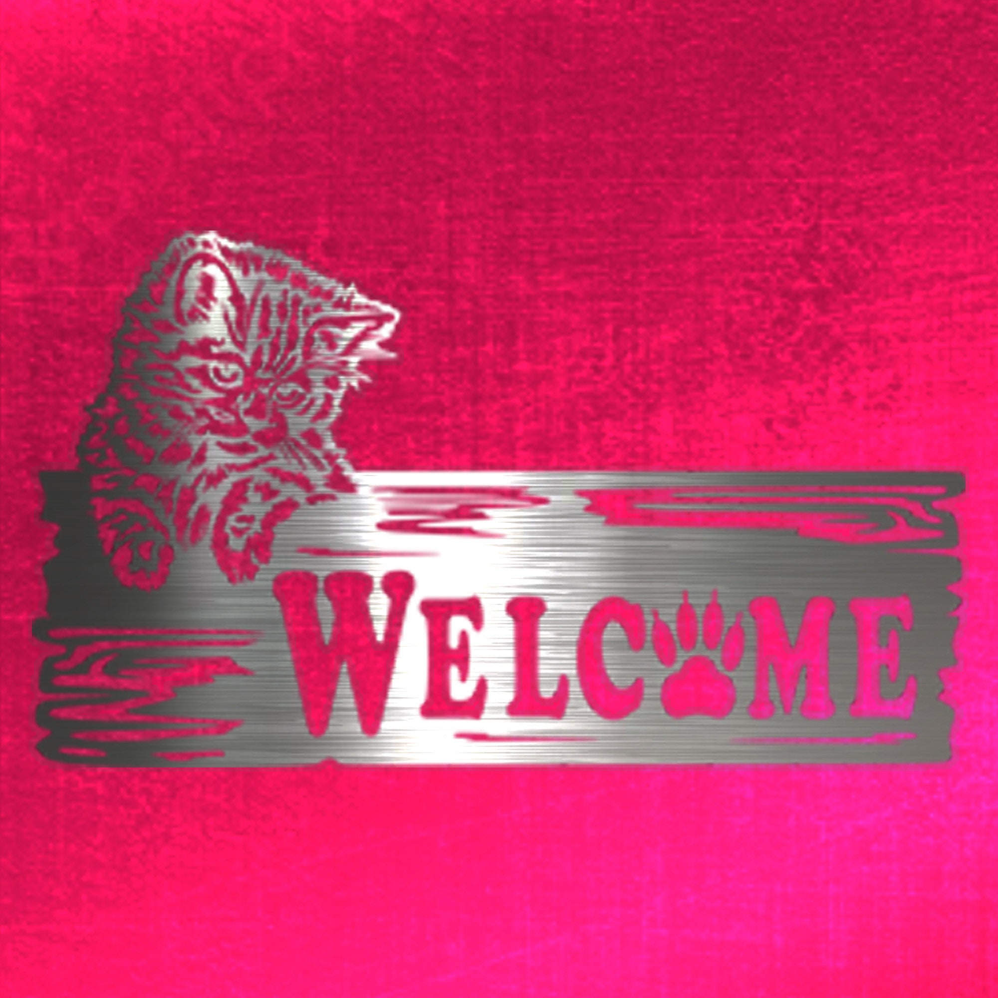 Welcome Sign DXF CNC Cat Svg Kitten Svg Cat Silhouette Cat | Etsy