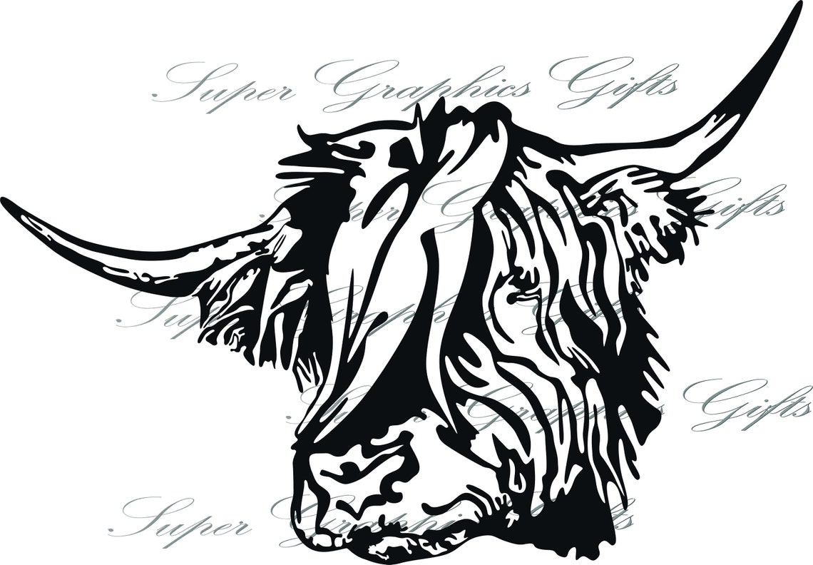 COW DXF Cow Head Svg Svg Farm Animals File Dxf Silhouettes - Etsy