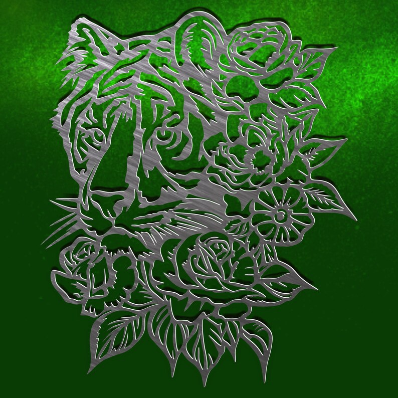 Tiger Svgdxf Files for Lasertiger Dxf Tiger Pngtiger - Etsy