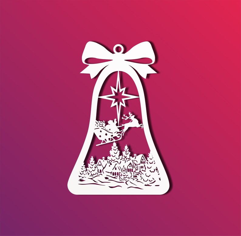 Santa Claus dxf Christmas Scene SVG Cut File Silhouettes | Etsy