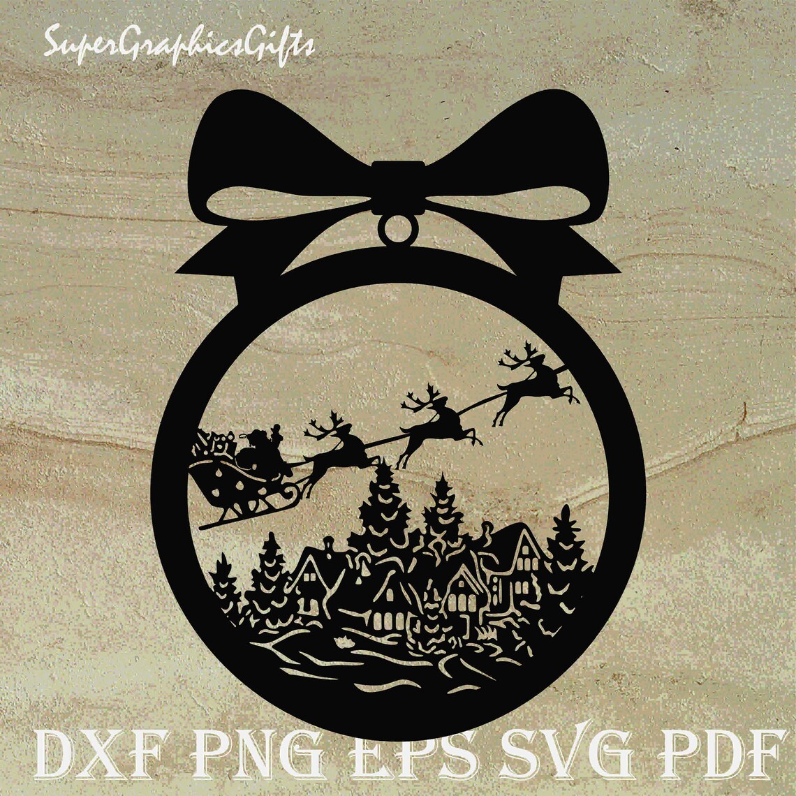 Santa Svg Santa Claus Dxf Christmas Scene SVG Cut File | Etsy