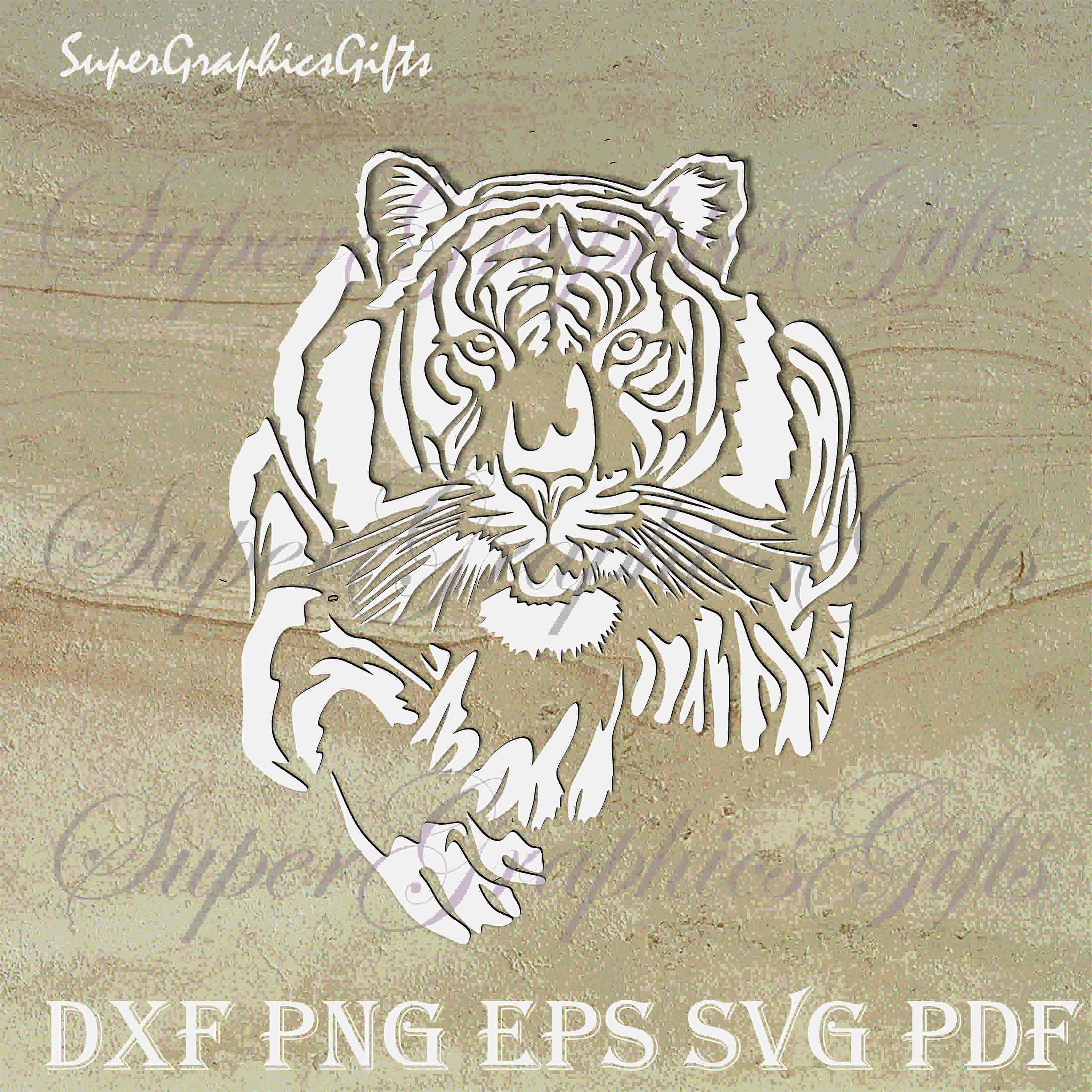 Tiger Svgtiger Digitaltiger Dxflaser Cnc Filetiger - Etsy