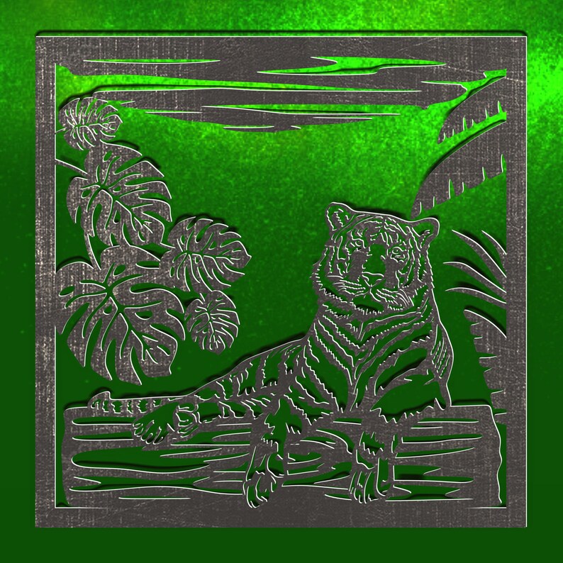 Tiger Svgdxf Files for Lasertiger Dxf Tiger Pngtiger - Etsy