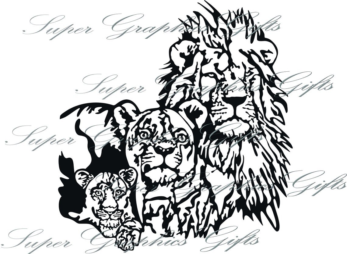 Pride Lions Dxf Lion Svg Lioness Eps Lion Dxf African Savannah | Etsy