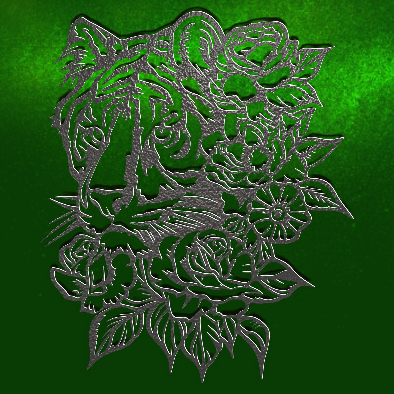 Tiger Svgdxf Files for Lasertiger Dxf Tiger Pngtiger - Etsy