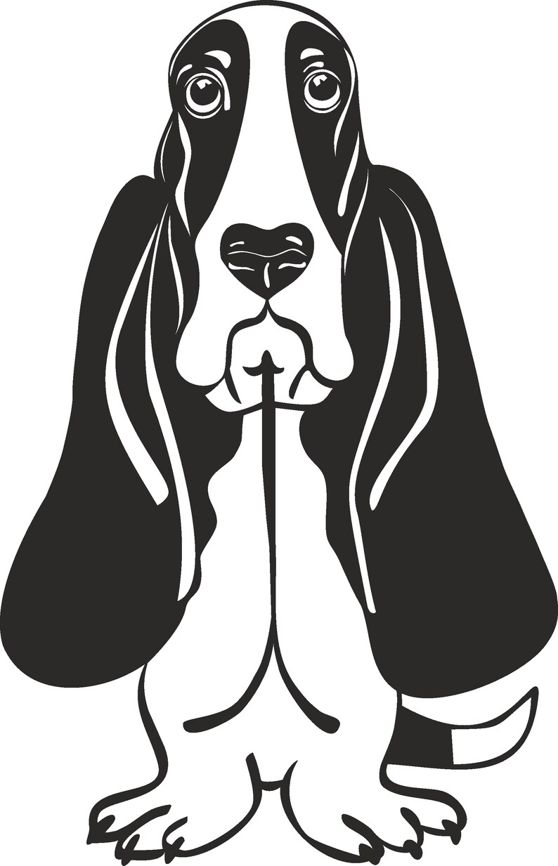 Basset Hound Dxf Dog Dxf Cut File Dog Clipart Dog | Etsy