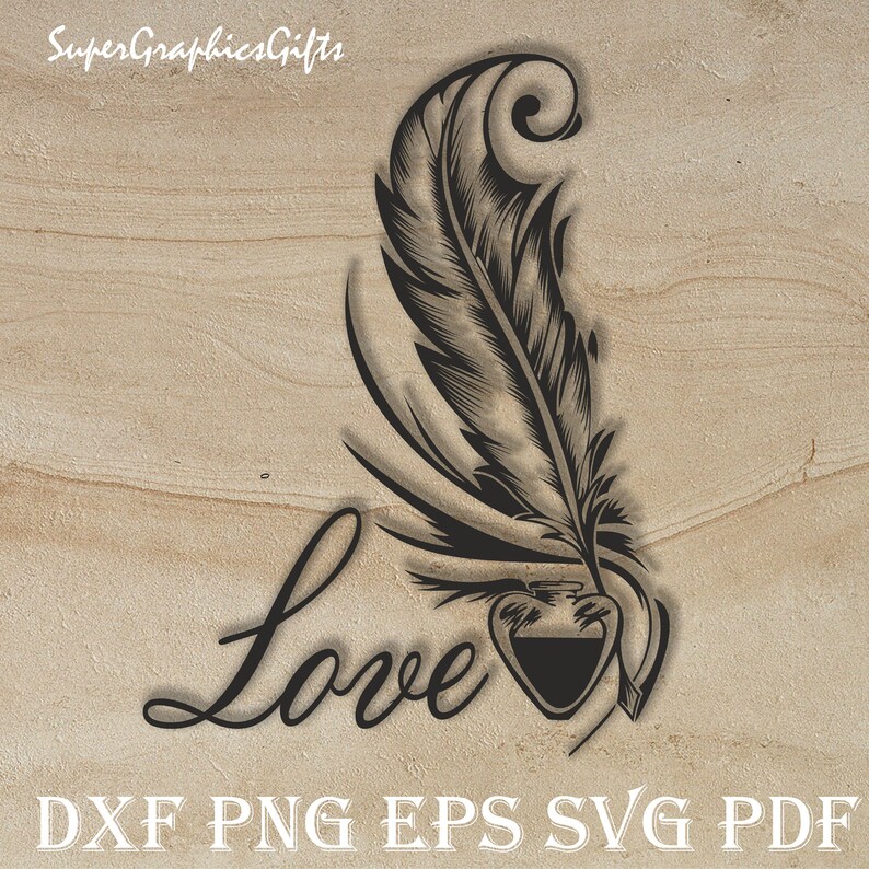 Feathers Vector Love Vector SVG Feathers Feather Clipart | Etsy