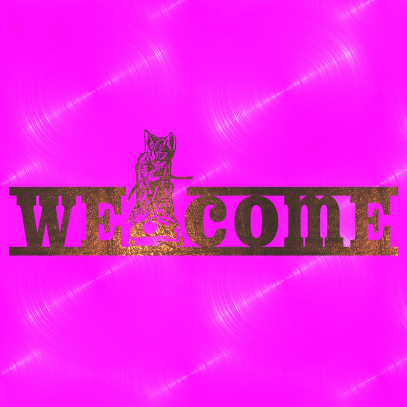 Welcome Sign DXF CNC Cat Svg Kitten Svg Cat Silhouette Cat | Etsy