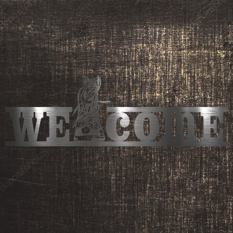 Welcome Sign DXF CNC Cat Svg Kitten Svg Cat Silhouette Cat | Etsy