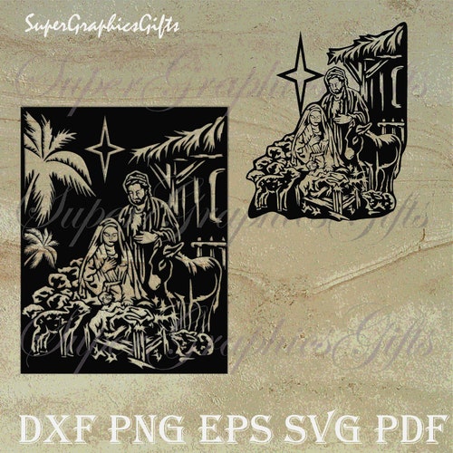 Christmas Nativity Scene DXF SVG Files Plasma Laser - Etsy