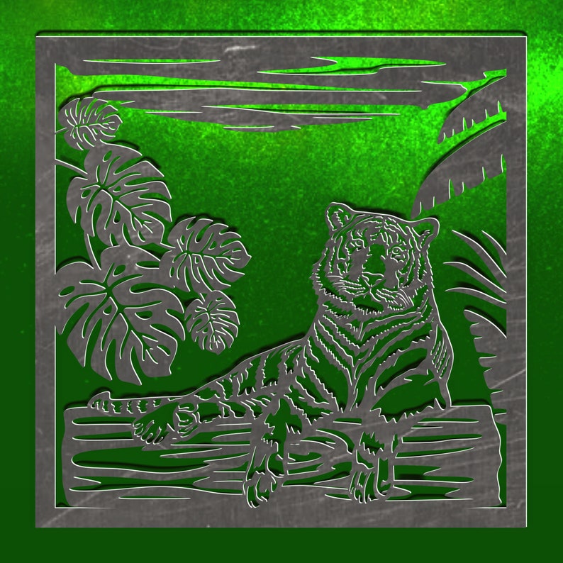 Tiger Svgdxf Files for Lasertiger Dxf Tiger Pngtiger | Etsy