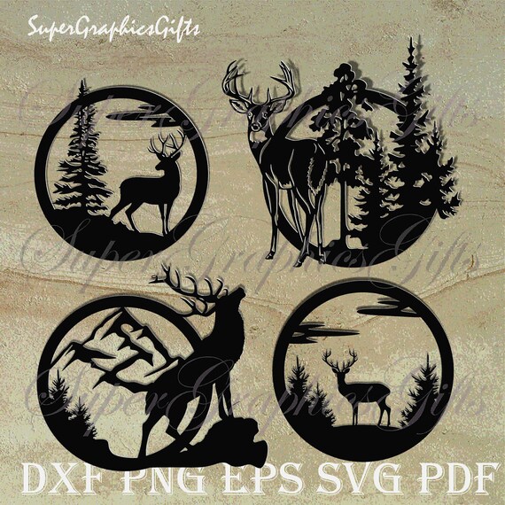 4 Deer Bundle Svgdeer Svgcommercial Use Svghunting Svgdeer - Etsy