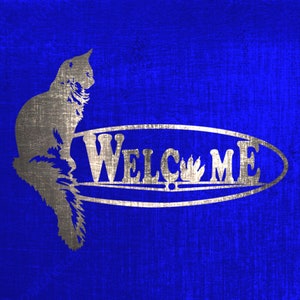 Welcome Sign DXF CNC, Cat Svg Kitten Svg Cat Silhouette Cat Clipart ...