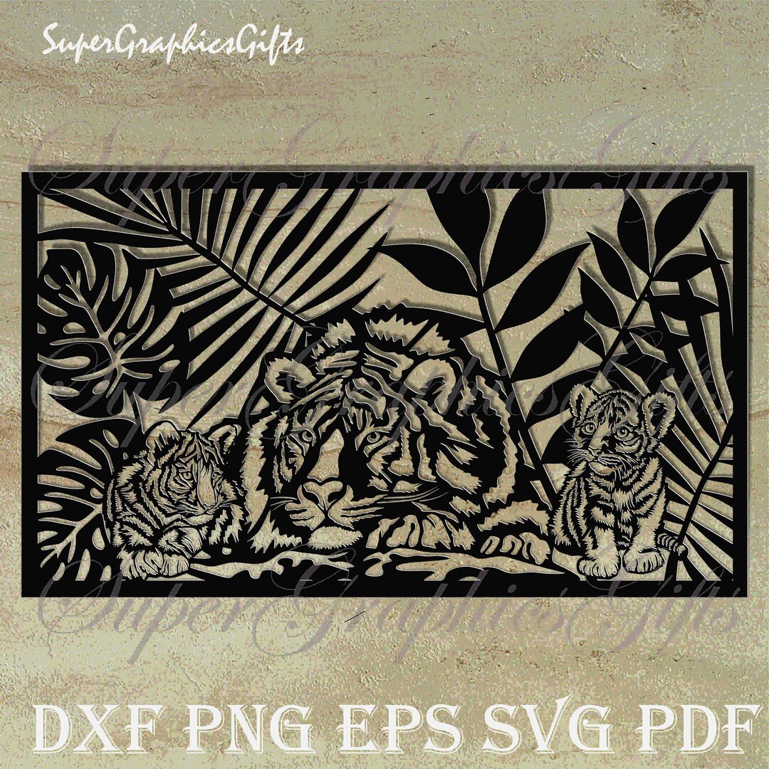 Tiger Svg,tiger Digital,tiger Dxf,laser Cnc File,tiger Png,tiger ...