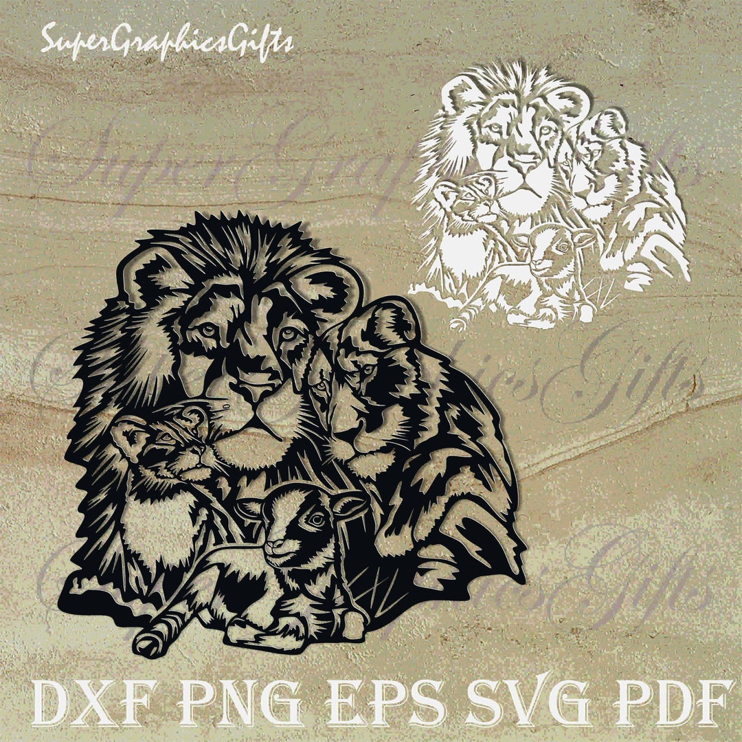 Leeuw svg, lam svg, leeuw en lam svg, dxf bestanden, trots leeuwen svg ...