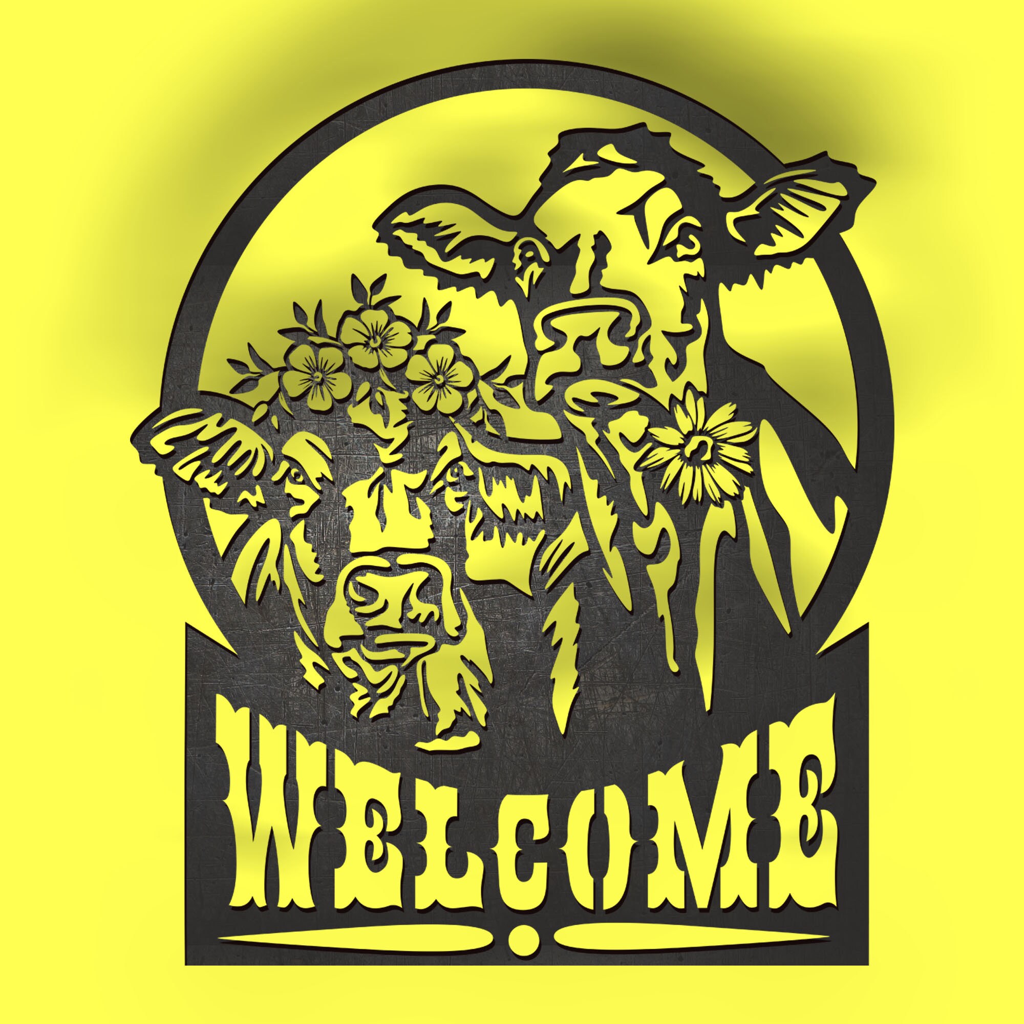 Cow Svgwelcome Sign DXF Cncdxf File for Lasersvg File for - Etsy Australia