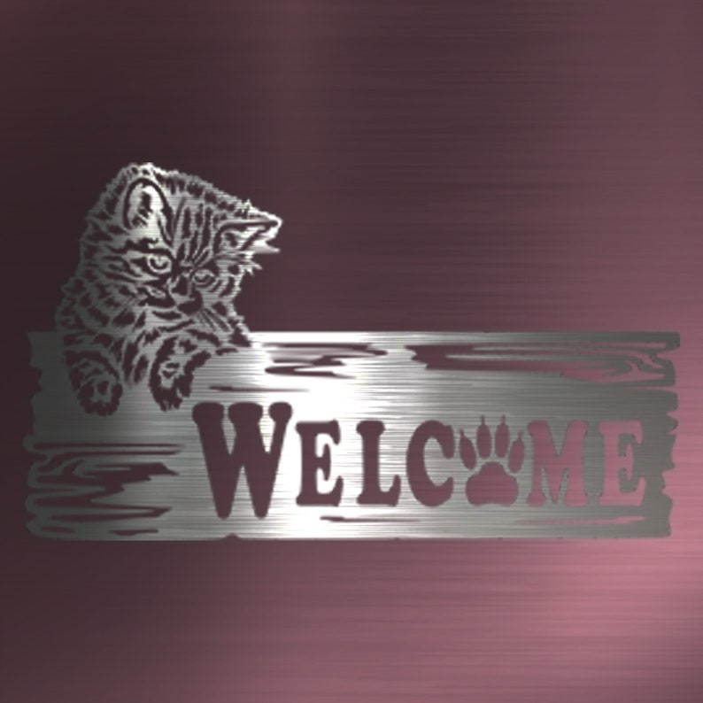 Welcome Sign DXF CNC Cat Svg Kitten Svg Cat Silhouette Cat | Etsy