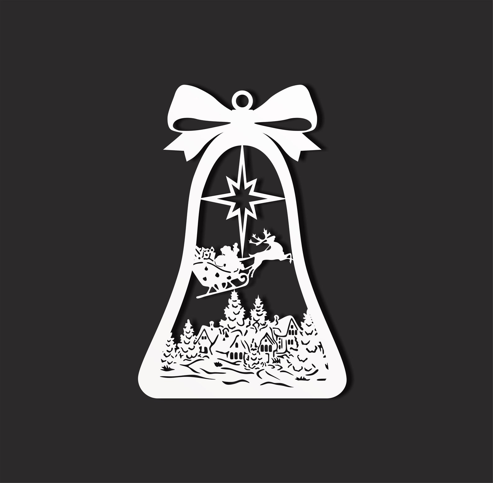 Santa Claus Dxf Christmas Scene SVG Cut File Silhouettes - Etsy