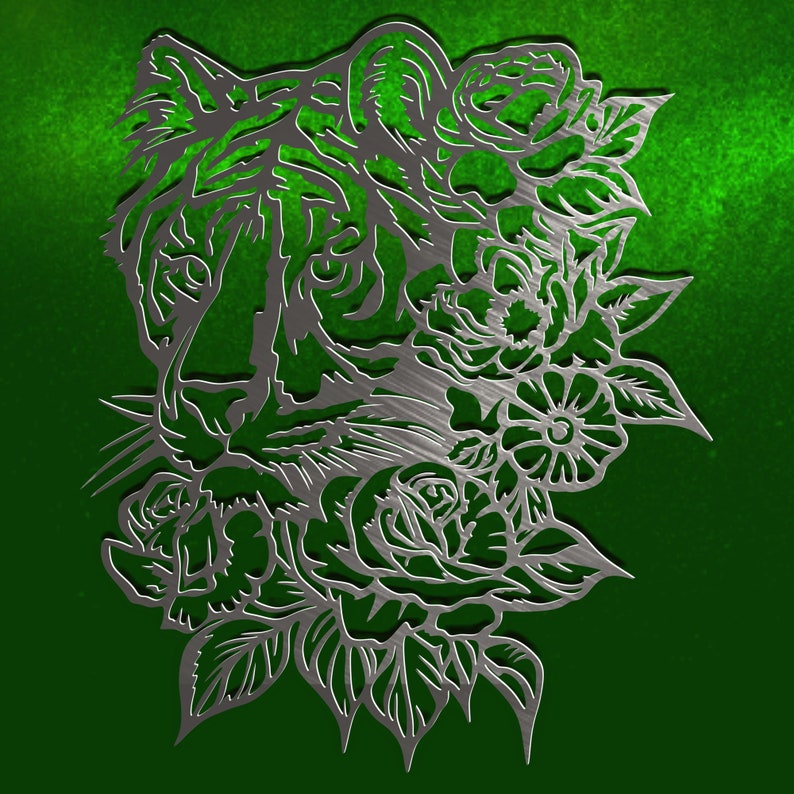 Tiger Svgdxf Files for Lasertiger Dxf Tiger Pngtiger - Etsy