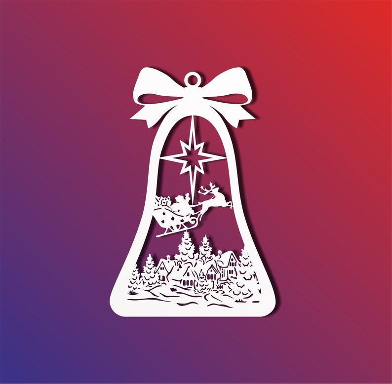 Santa Claus Dxf Christmas Scene SVG Cut File Silhouettes - Etsy