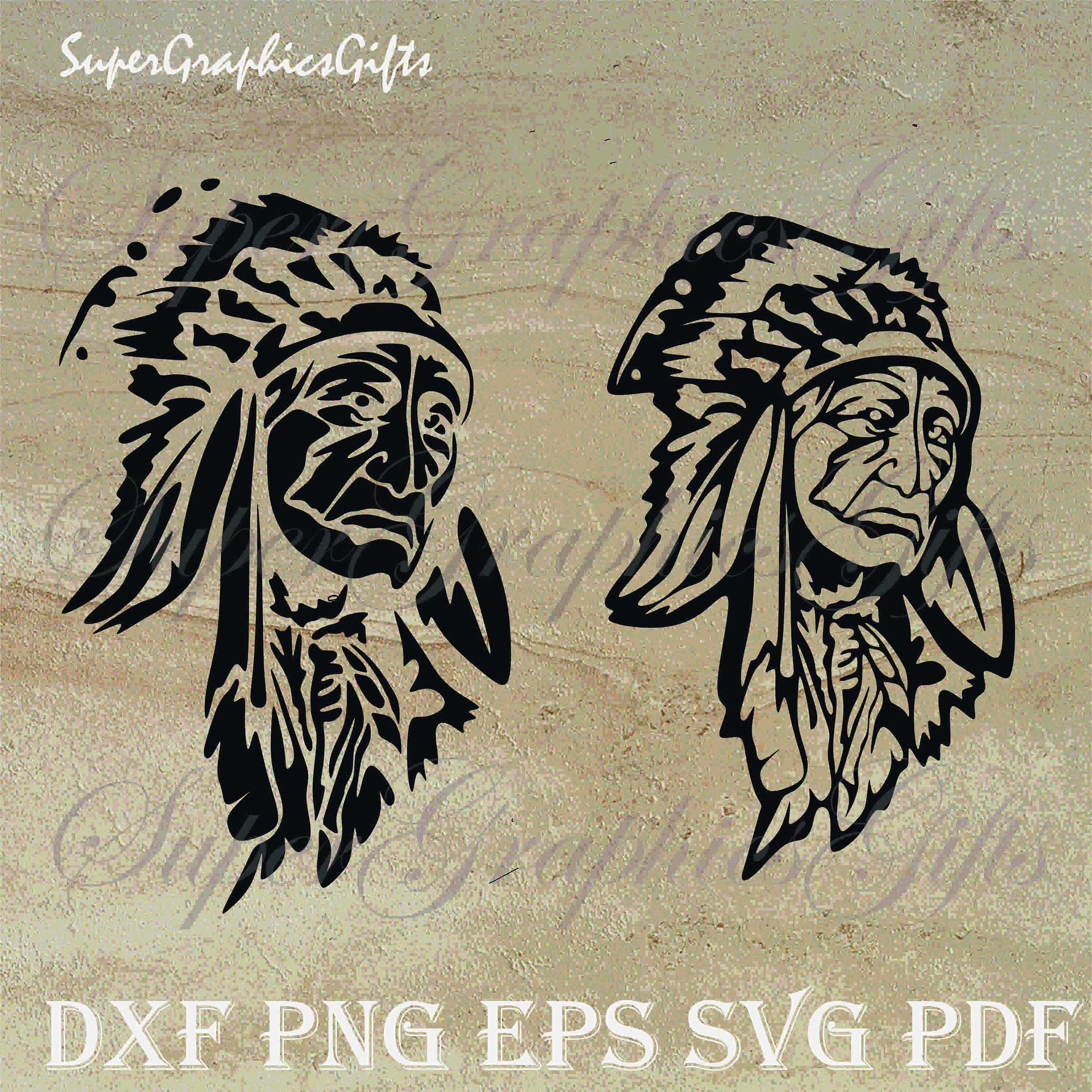 Indio americano indio svg archivos DXF para plasma archivos | Etsy