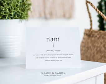 Nani Printable Card - Etsy