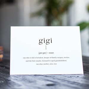 Gigi Definition | Mothers Day Printable Card | Birthday Card | Print at ...