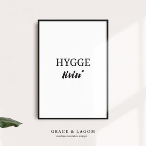 Hygge Livin | Hygge Printable | Printable Wall Art - Etsy