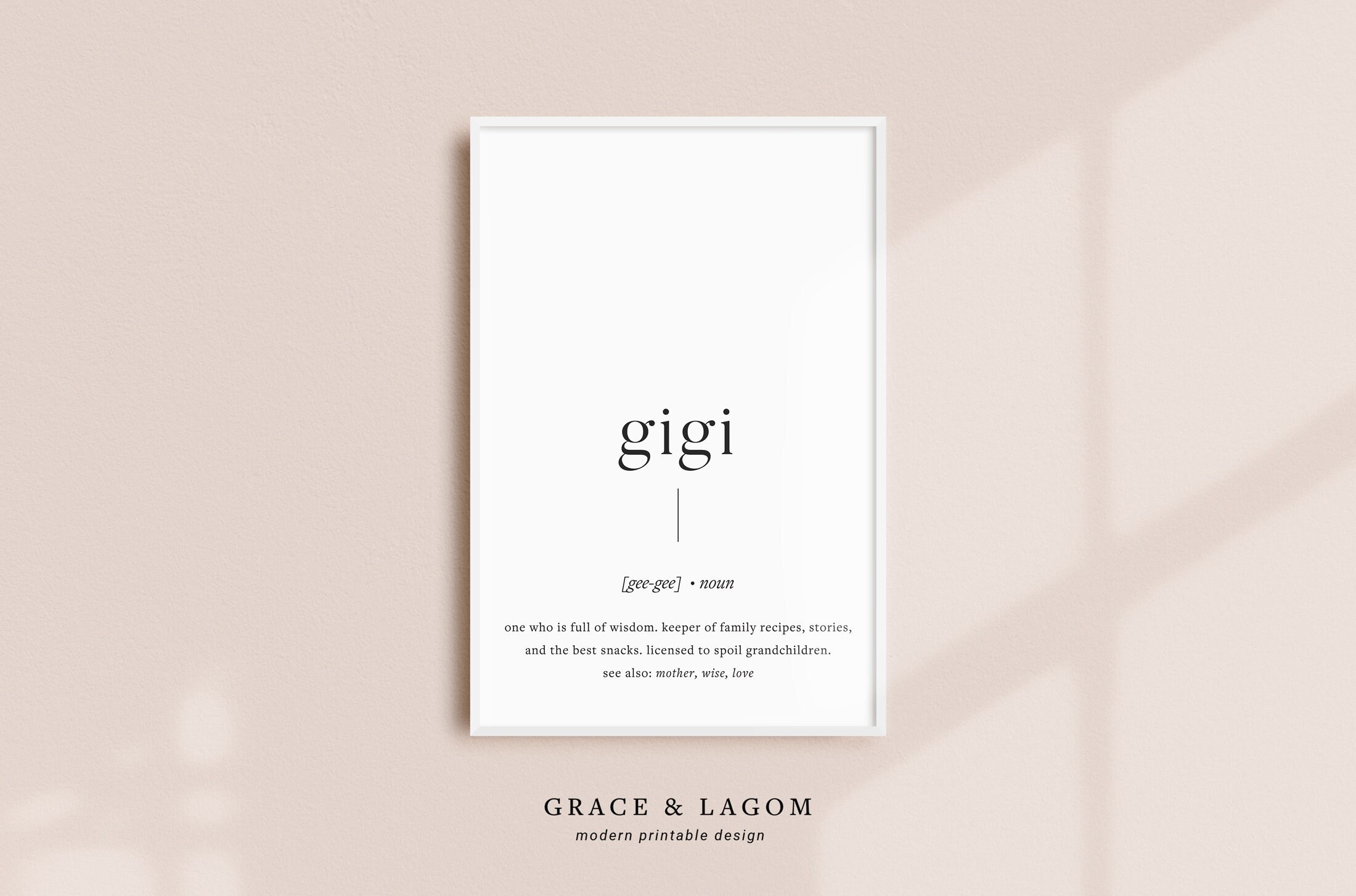 Gigi Definition | Printable Wall Art | Mothers Day Gift | Grandparents ...