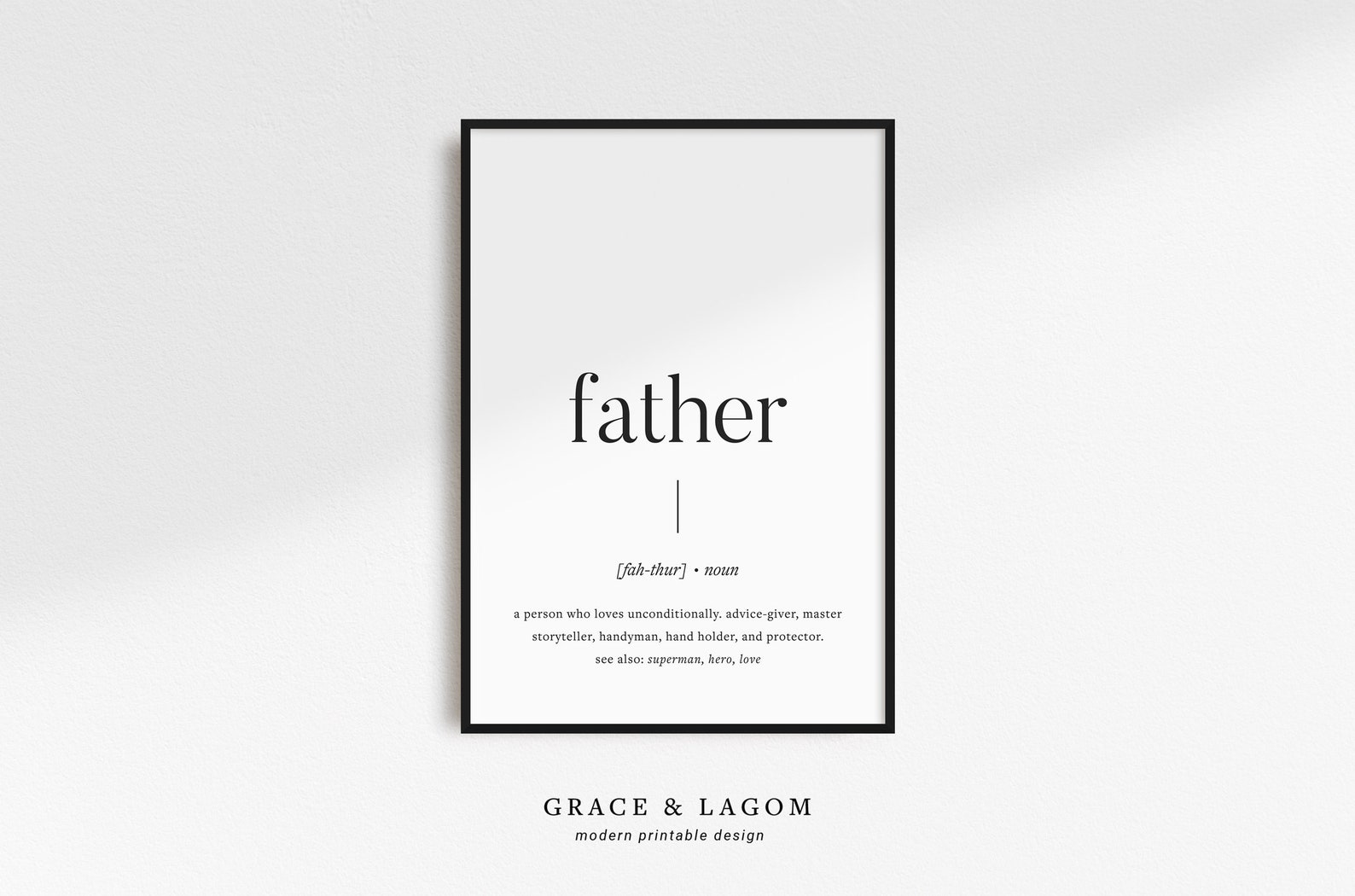 Father Definition Printable Wall Art First Fathers Day - Etsy
