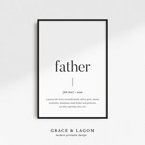 Father Definition Printable Wall Art First Fathers Day - Etsy