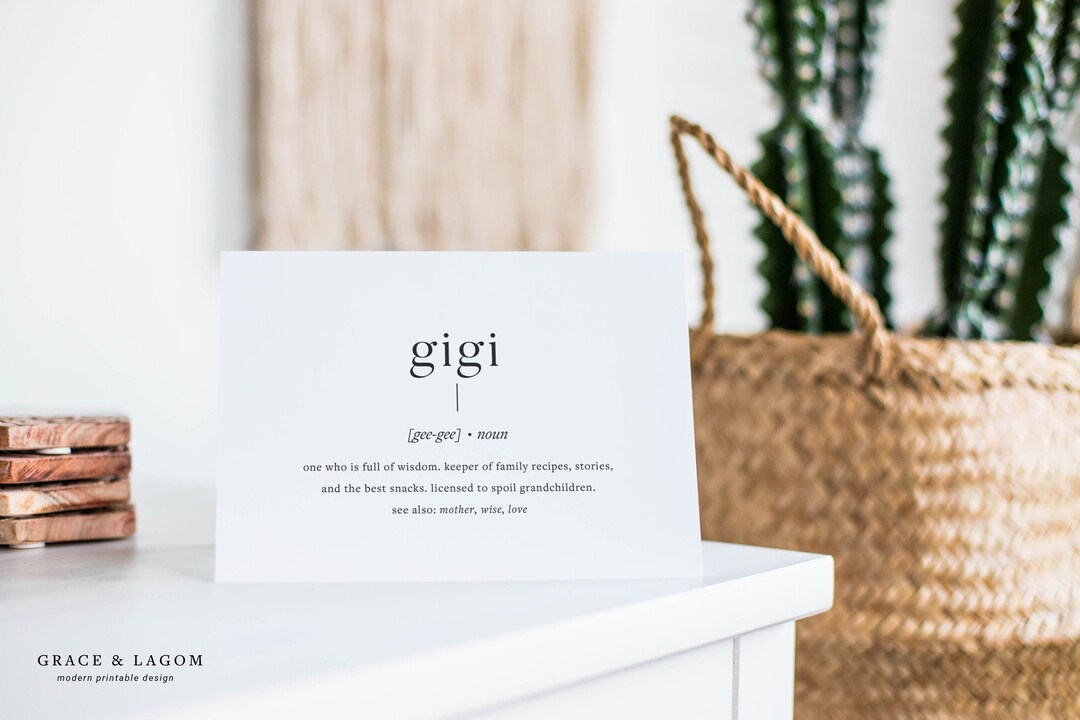 Gigi Definition | Mothers Day Printable Card | Birthday Card | Print at ...