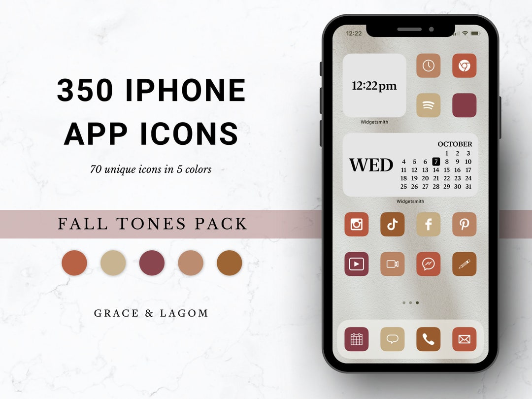 350 App Icons | Fall Tones Pack | Fall App Icons | App Icons for IOS 14 ...